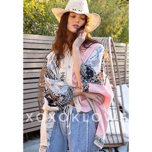 POL | Tops | Last One Pol Boho Patchwork Summer Button Down Oversized ...